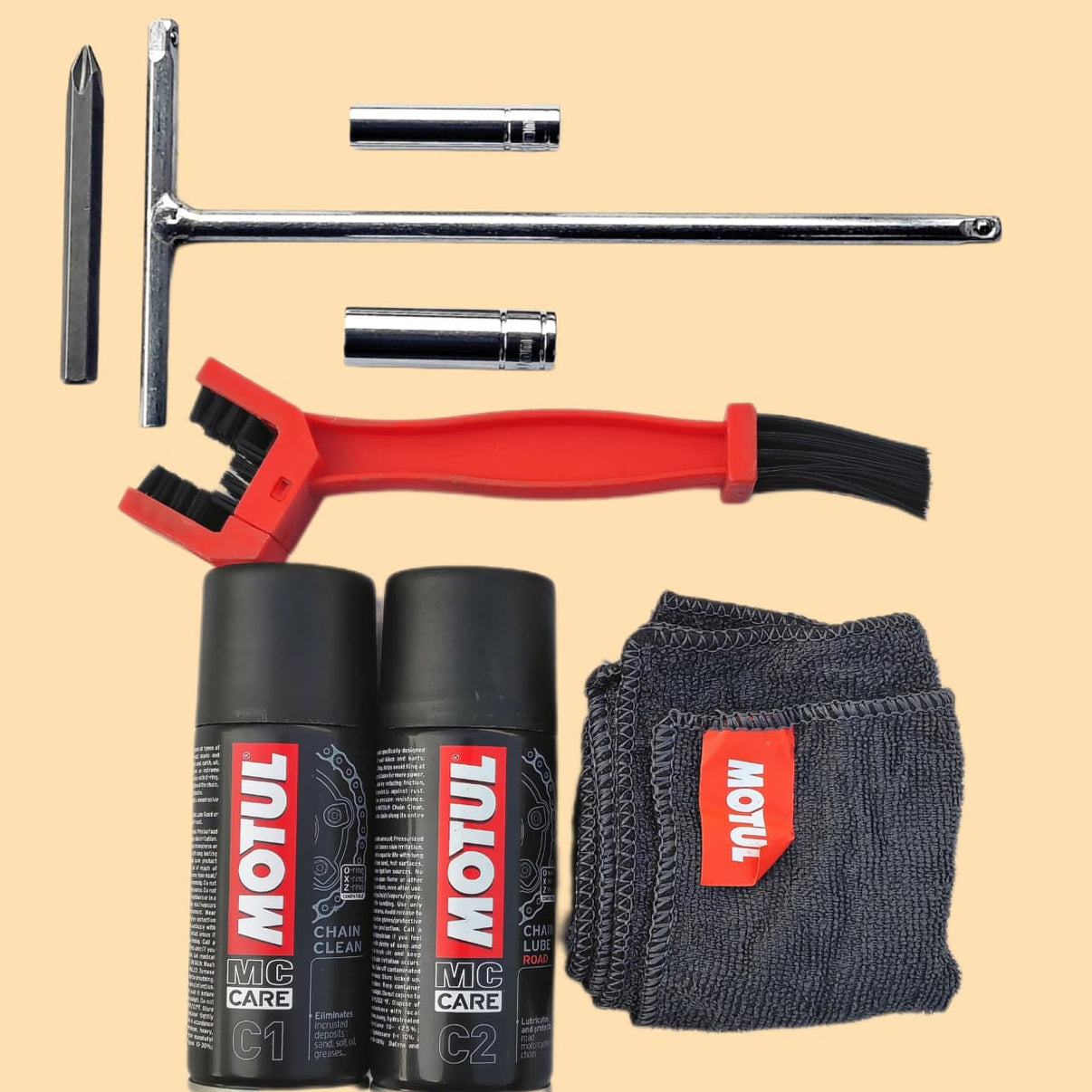 Motul Full Chain Care Kit + 4-in-1 Tool Kit Combo – Bikecare360 | Buy ...